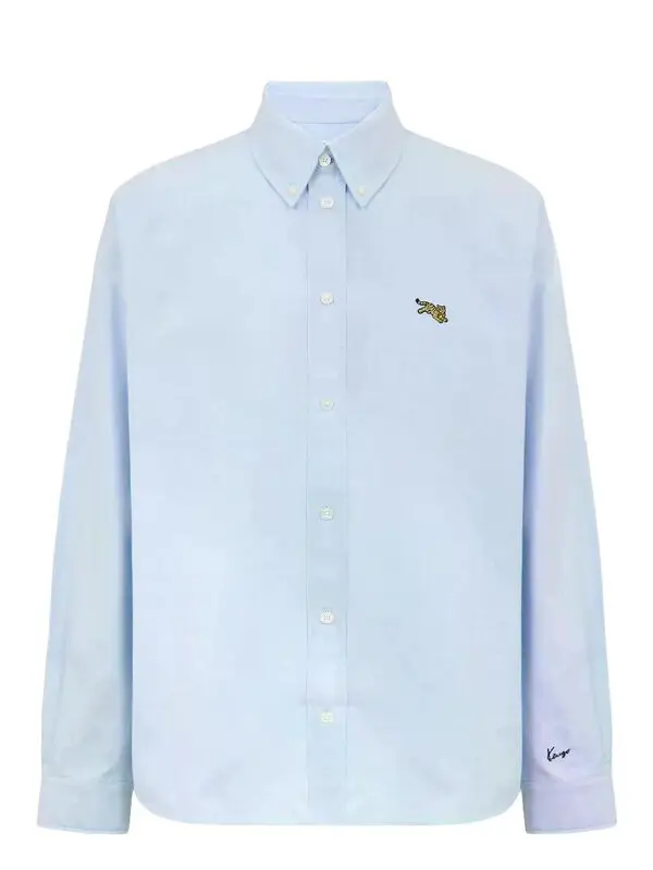 Kenzo Tiger-patch Oxford Shirt - Blue
