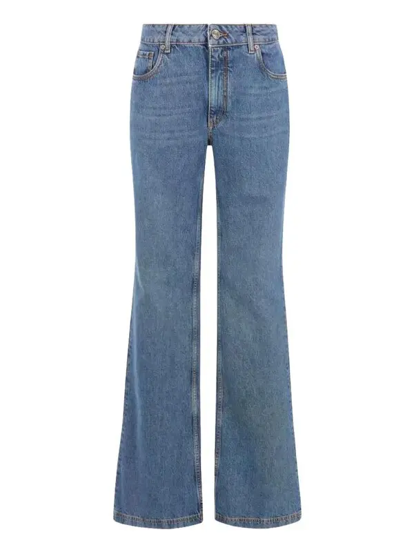 Etro Pegaso Embroidered Flared Jeans - Blue