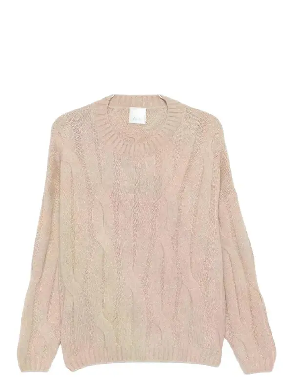 ALLUDE Cable-knit Drop-shoulder Sweater - Neutrals
