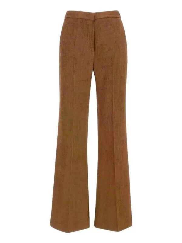 KAOS Chenille-effect Wide-leg Trousers - Brown