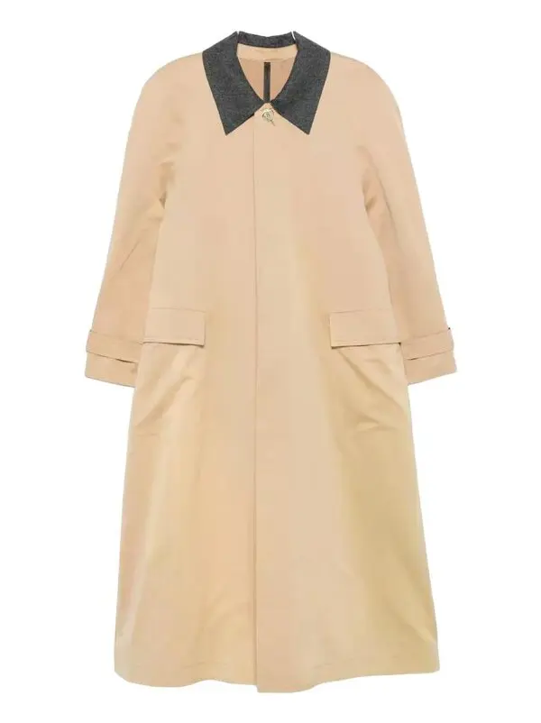 Carven Contrasting-collar Storm-flap Coat - Neutrals