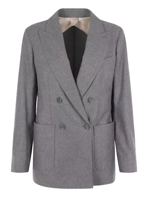 Max Mara Double-breasted Peaked-lapel Blazer - Grey