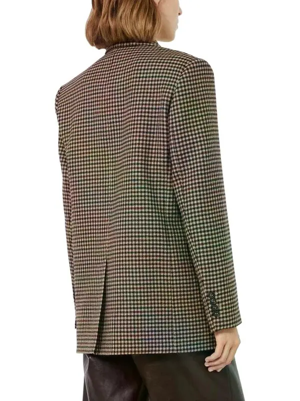 Max Mara Check-pattern Virgin Wool Blazer - Brown