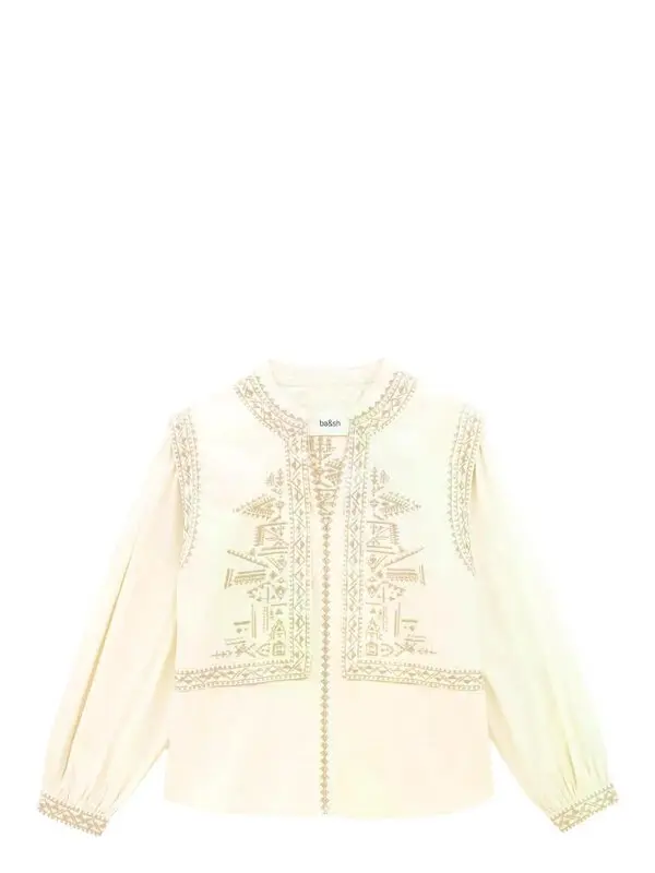Ba&sh Embroidered Long-sleeve Blouse - Neutrals