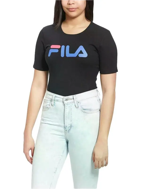 FILA Daisy Hight-cut Logo-print Bodysuit - Black