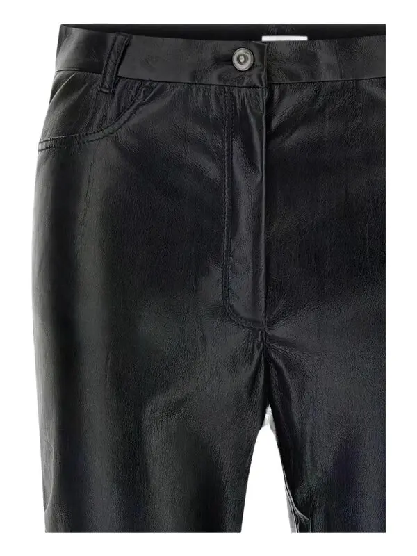 Andamane Axelle Leather-effect Cropped Trousers - Black