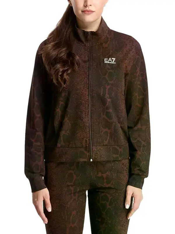 EA7 Graphic Series Zip-up Sweatshirt - Brown