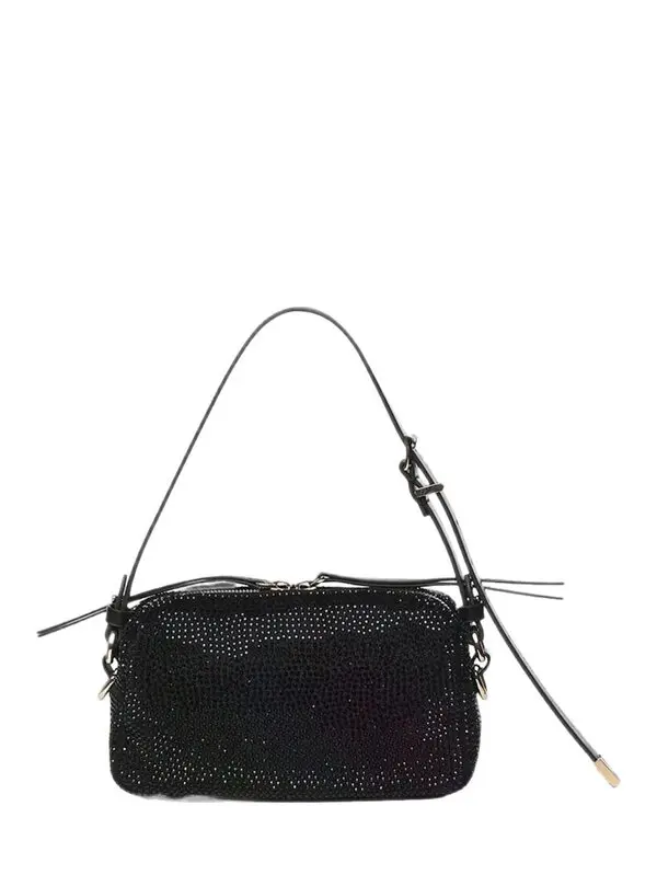 Pinko Love Birds Crystal-embellished Shoulder Bag - Black