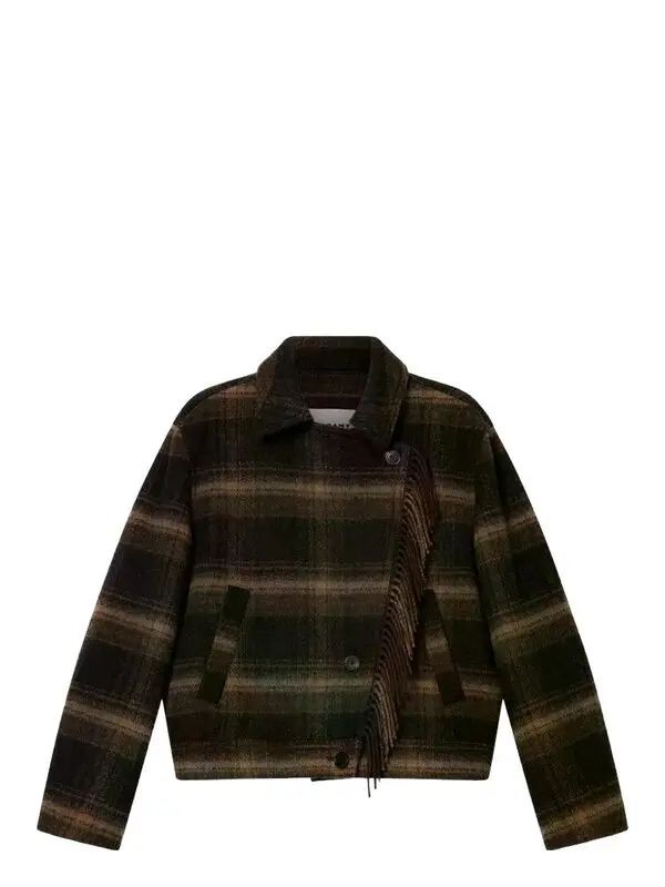 MARANT ETOILE Check Fringe-trim Jacket - Black