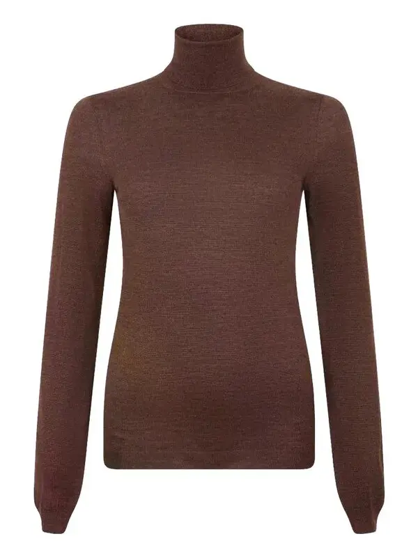 MAISON MARGIELA Knit Roll Neck Long Sleeve Sweater - Brown