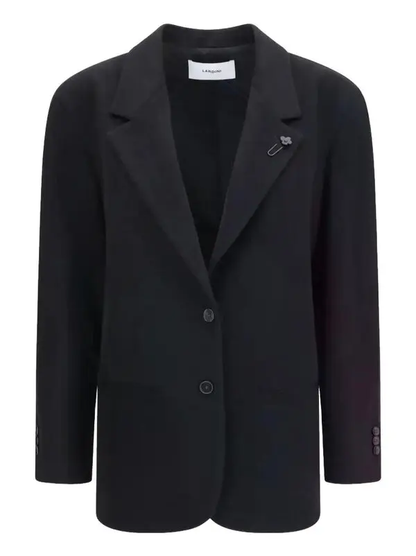LARDINI Flower-detail Single-breasted Jacket - Black