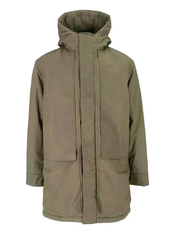 K-WAY Mid-length Hooded Coat - Brown