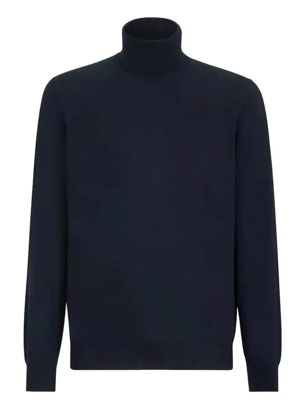 Brunello Cucinelli High Neck Cashmere Sweater - Blue