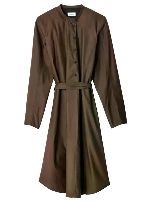 LEMAIRE Sailor Dress In Washed Cotton And Silk Blend - Brown