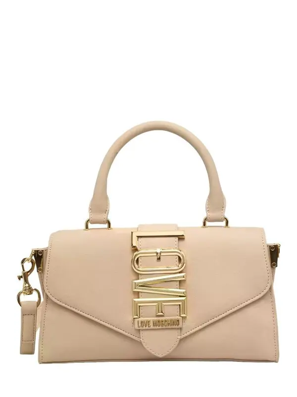 Moschino Logo-plaque Top-handle Bag - Neutrals