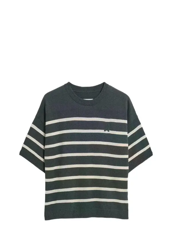 ARMEDANGELS Stripe-print Short-sleeve Sweatshirt - Green