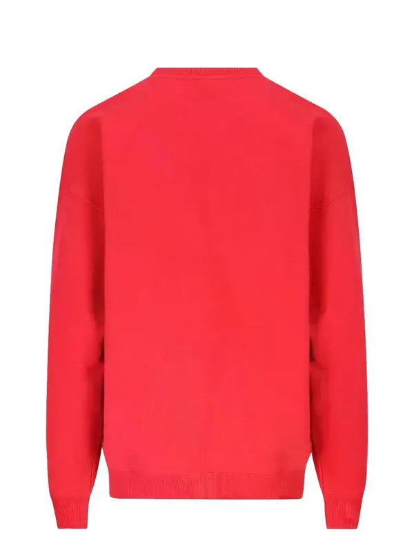Saint Laurent Logo Embroidered Crewneck Sweatshirt - Red