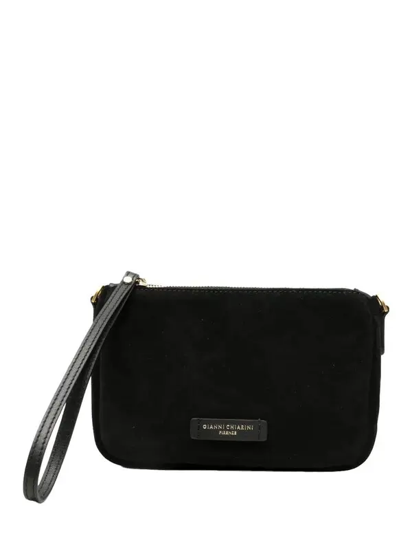GIANNI CHIARINI Nora Suede Clutch Bag - Black