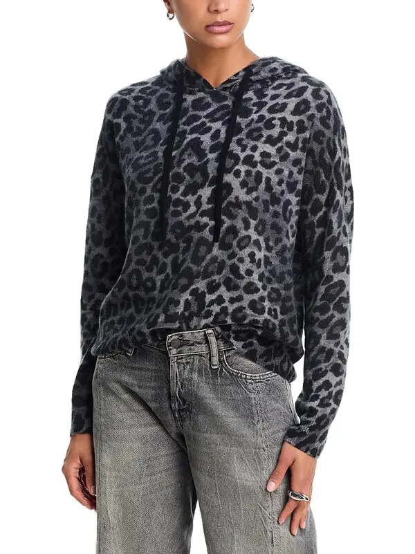 Aqua Cashmere 100% Cashmere Hoodie Sweater Exclusive - Grey Multi