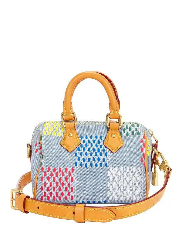 LOUIS VUITTON Vers Damier Denim Speedy Bandouliere 18 Handbag - Blue