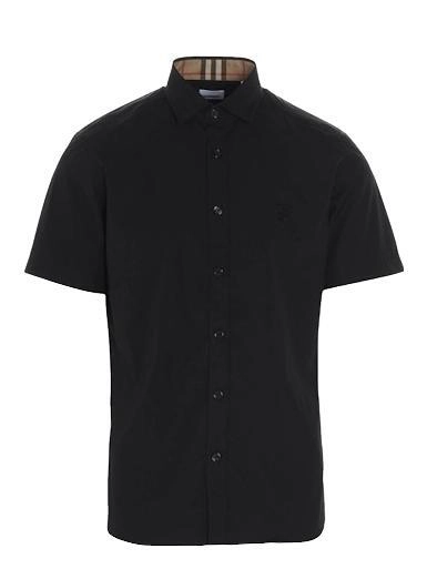 Burberry Monogram Slim Short Sleeves Shirt - Black