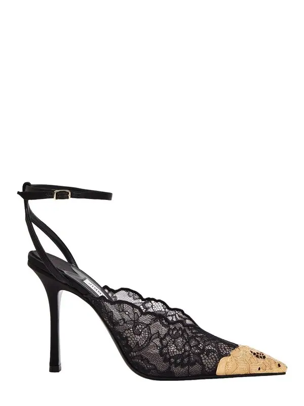 JIMMY CHOO Faiz 100 Lace And Satin Pumps - Black