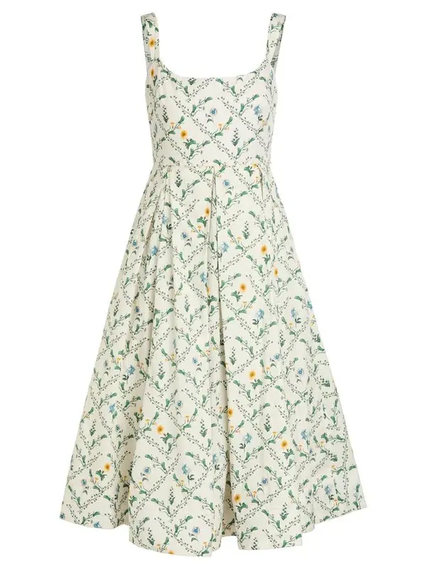 Agua Bendita Alcaparra Floral-print Cotton Midi Dress - Multicoloured