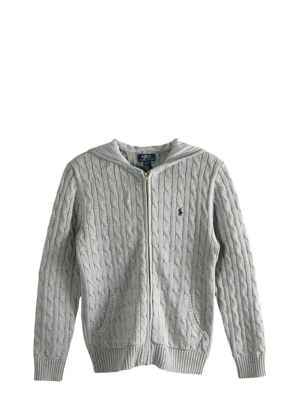 Polo Ralph Lauren Cable Knit Full-zip Hoodie - Gray
