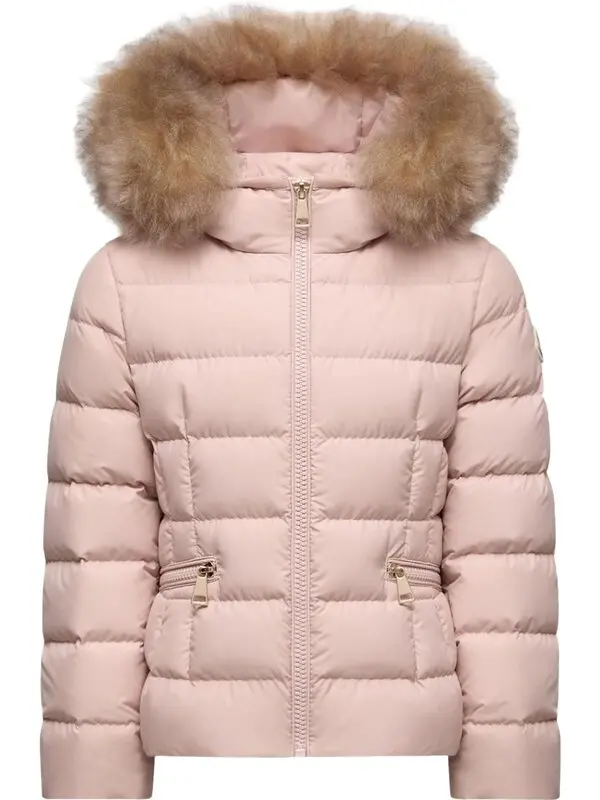 Moncler Boedette Hooded Shearling-trimmed Down Jacket - Light Pink