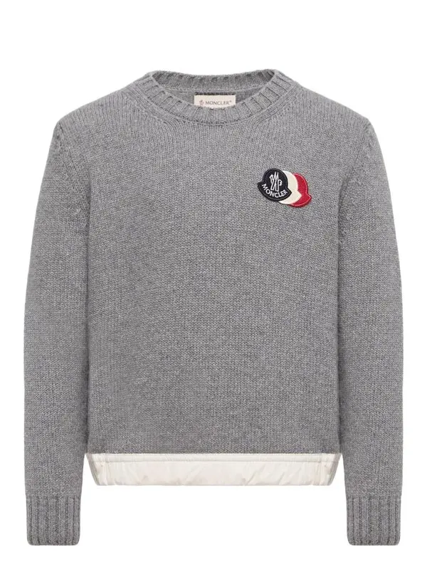 Moncler Wool Cashmere Knit Sweater - Grey
