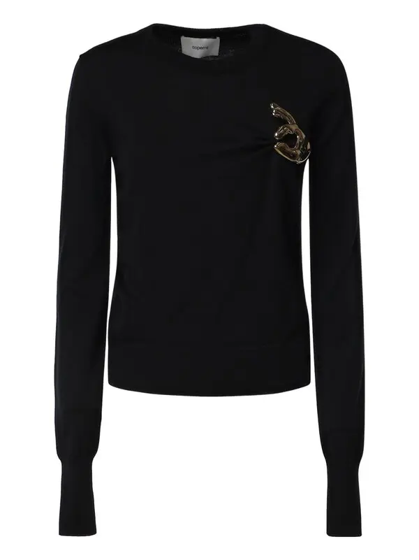 Coperni Embellished Knitted Jumper - Black