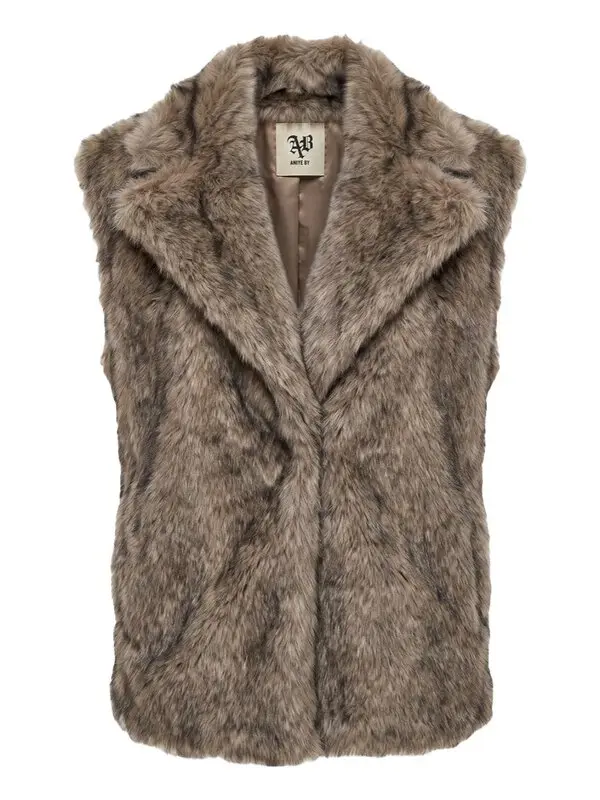 ANIYE BY Faux Fur Sleeveless Gilet - Brown