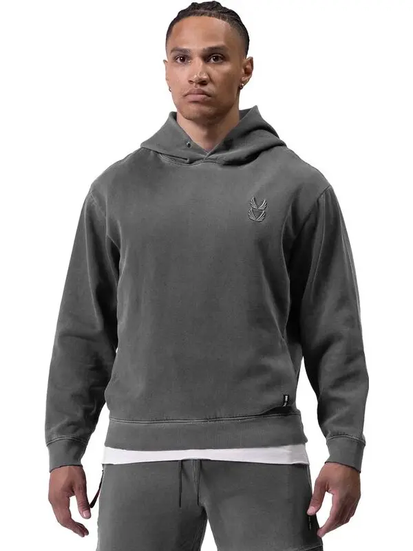 ASRV Tech Essential Distressed Hoodie - Faded Grey