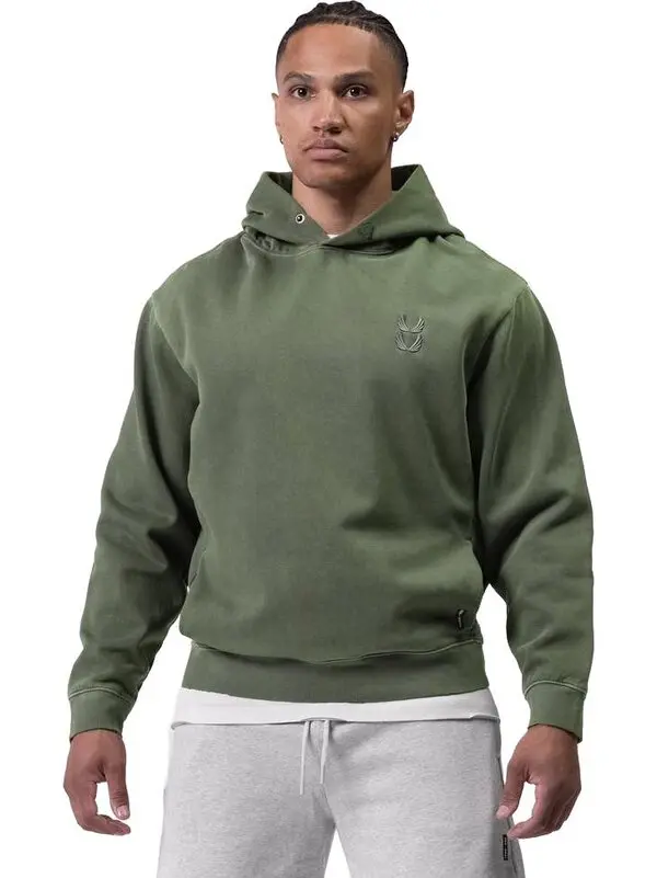 ASRV Tech Essential Distressed Hoodie - Faded Olive