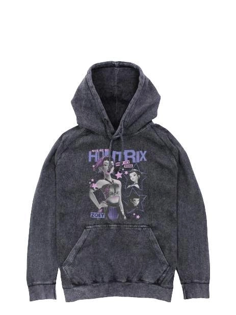 KPOP DEMON HUNTERS Pop Star Huntrix Zoey Lightweight Hoodie - Black