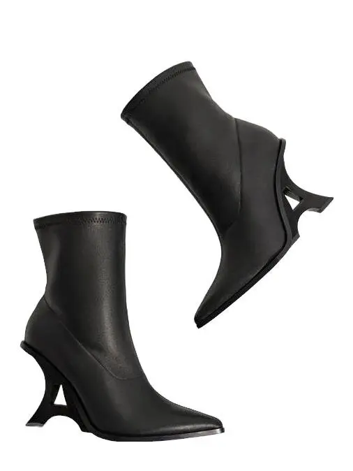 Manière De Voir Maniera De Voir Eiffel Heeled Leather Ankle Boots - Midnight