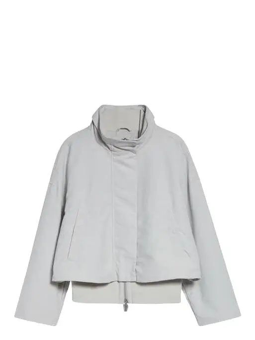 Emporio Armani Layered Cropped Windbreaker - Light Grey