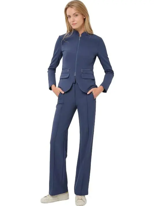 Anatomie Gisela Zip Front Twill Blazer - True Blue