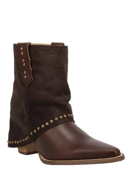 DINGO Off The Cuff Studded Leather Boots - Brown