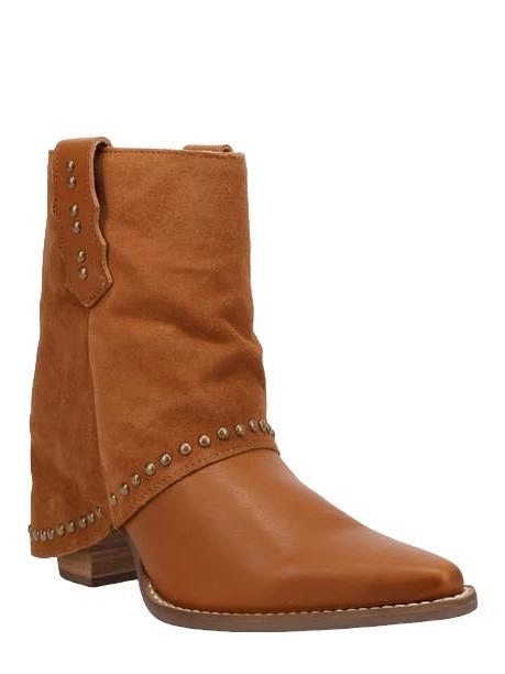 DINGO Off The Cuff Studded Leather Boots - Camel