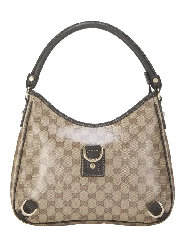 Gucci Original Gg Crystal D-ring Abbey Hobo - Brown