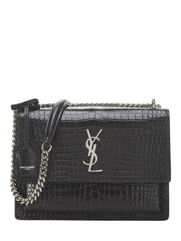 Saint Laurent Embossed Leather Sunset - Black
