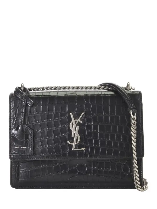 Saint Laurent Embossed Leather Sunset - Black