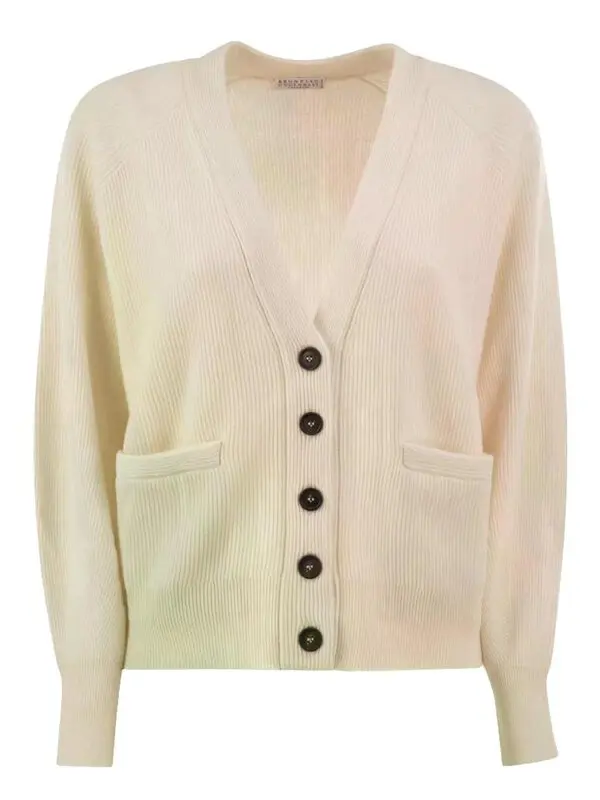 Brunello Cucinelli Ribbed-knit Cashmere Cardigan - Neutrals