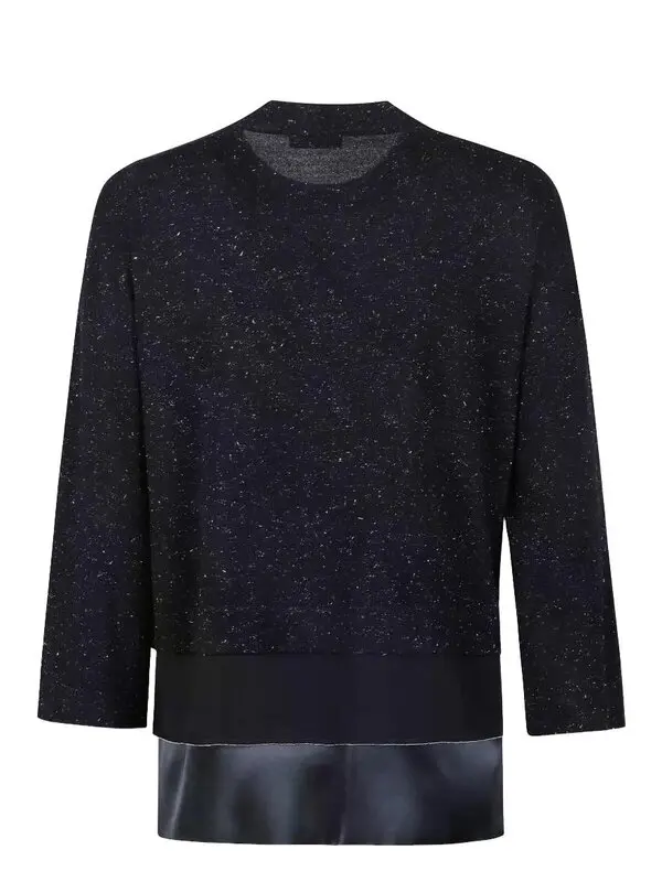 Peserico Layered Effect Lamé Detail Sweater - Black