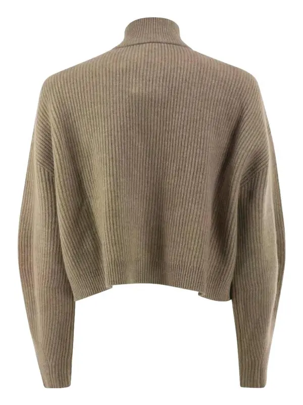 Brunello Cucinelli Cashmere English Rib Knit Cardigan - Brown