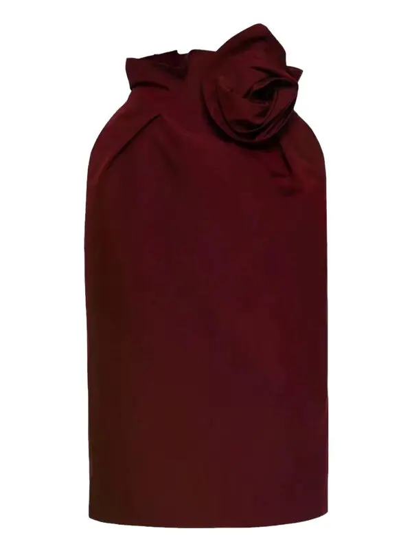 Magda Butrym Flower-detail Gathered Midi Skirt - Red
