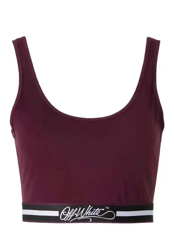 Off-White Logo-underband Crop Top - Red