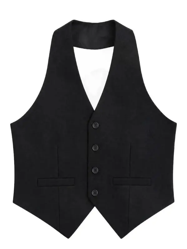 MAISON MARGIELA Halterneck Backless Waistcoat - Black