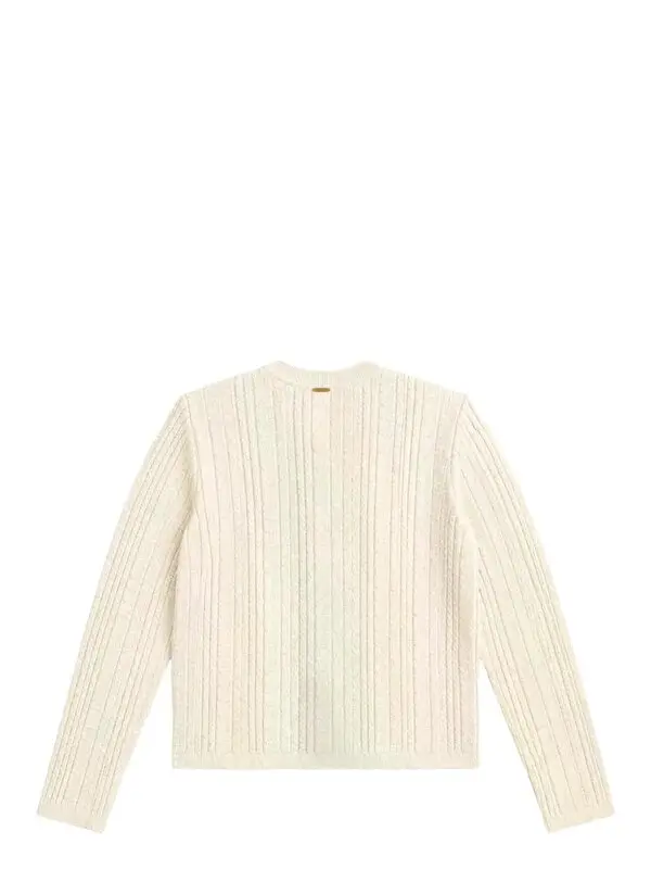 TWINSET Ribbed-knit Cardigan With Gold-tone Buttons - Neutrals